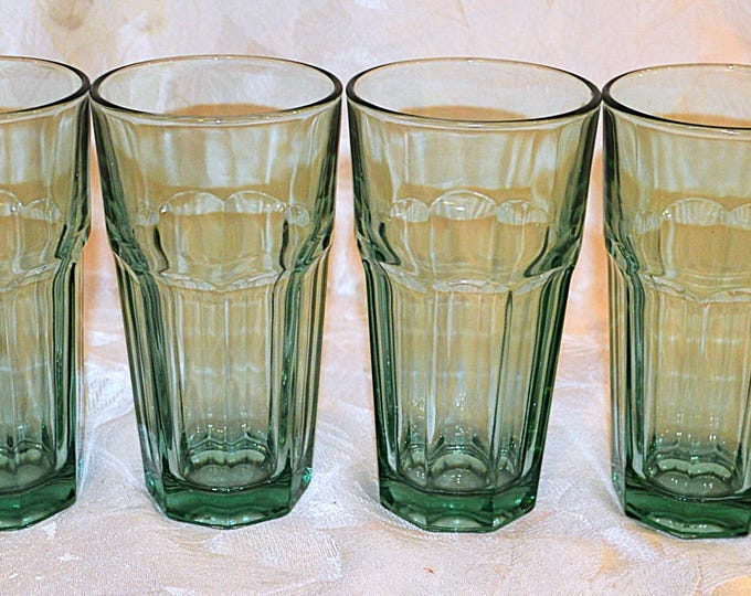 Spanish Green Libbey Duratuff Glass Gibraltar Bistro Tumblers, Tall ...
