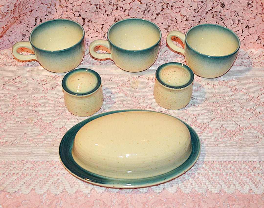 Rare Set of 7 Pieces of Vintage Franciscan Sea Mist Turquoise Dishes ...