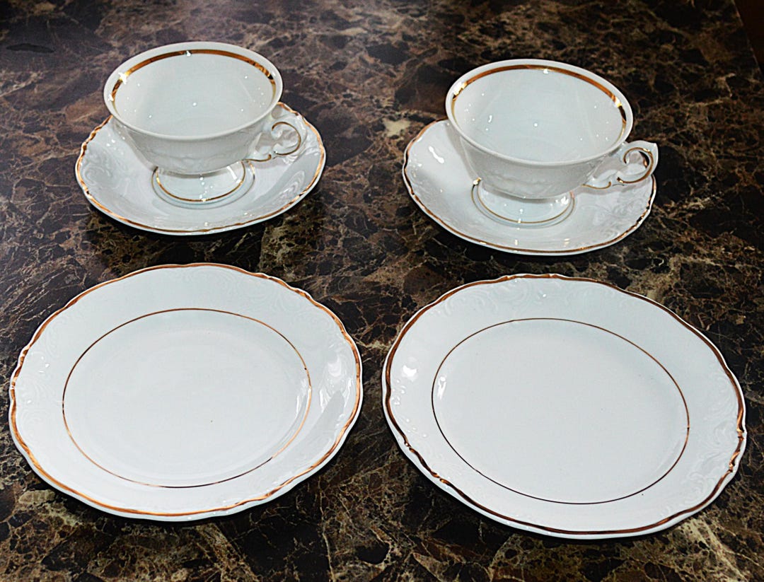 Set of 6 Pieces of Wawel Fine China Made in Poland; Raised Scrolls ...