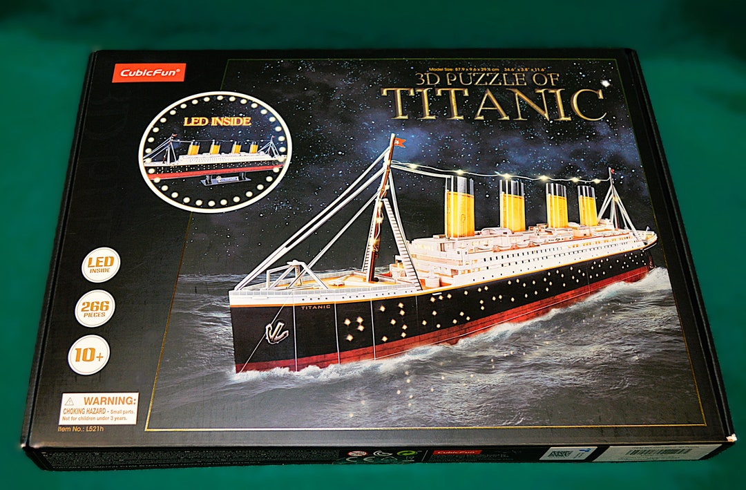 Titanic Cubic Fun 3D Puzzles for Adults / LED Titanic 35'' Large Ship 1 ...