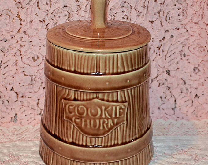 Vintage Mccoy Pottery "cookie Churn" Cookie Jar - Vintage Western Decor ...