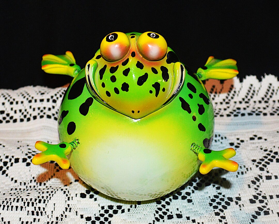 Adorable Bottom Weighted Frog Wobbler Patio, Garden Home Decor - Hand ...