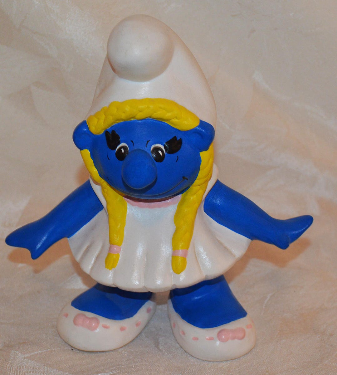 Vintage 1982 Ceramic 8" Tall Bootleg Smurfette Smurfs Figure - Blue ...