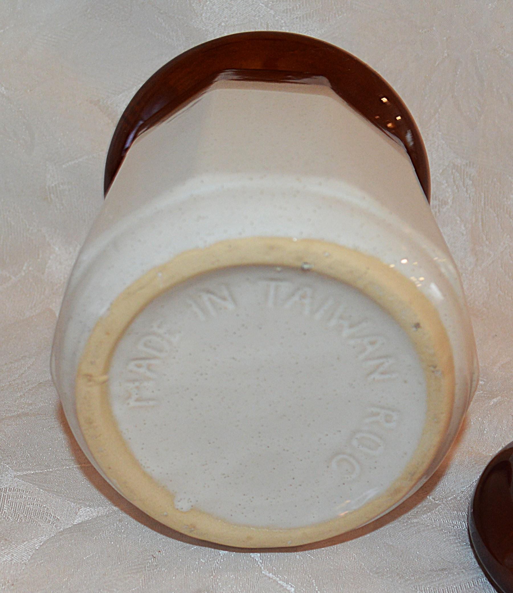 Vintage ROC Taiwan Brown Drip Glazed Stoneware Canister / Cookie Jar ...