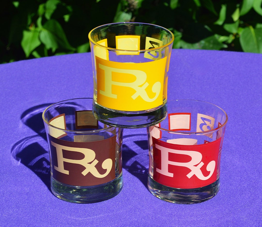 Vintage Mid-century Modern Set 3 Three Rx Prescription Pharmacy ...