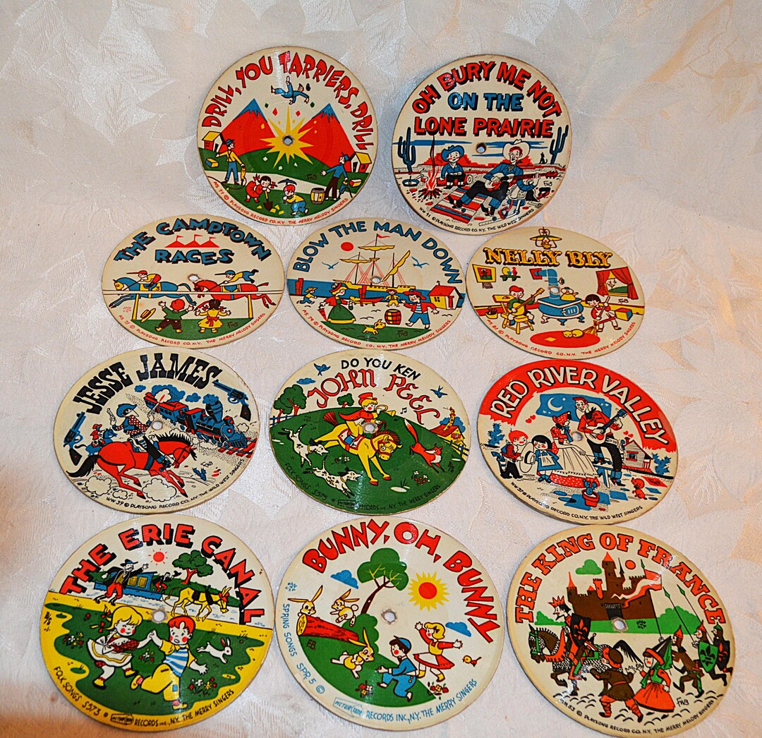 Rare Lot 11 Cardboard Picture Records / 11 Records / 22 Titles 1948 ...