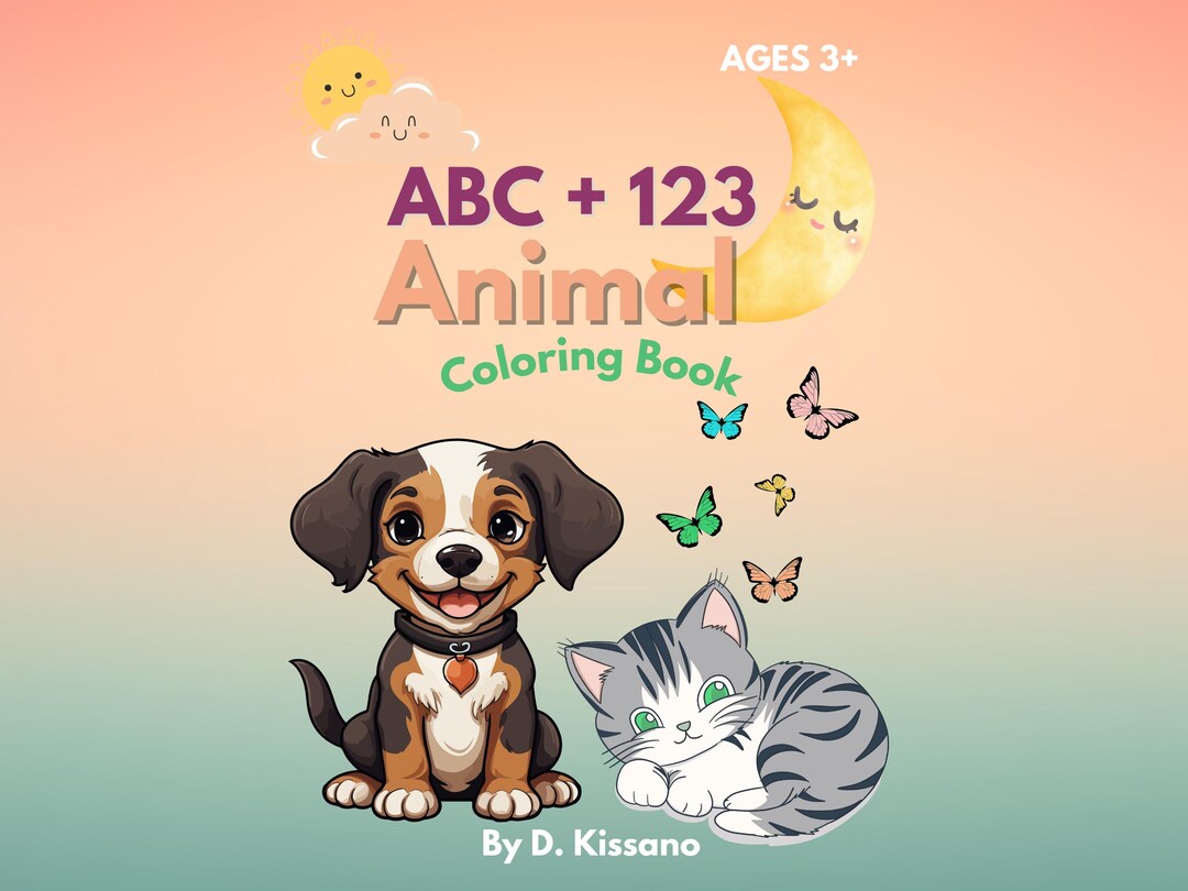 ABC + 123 Animal Coloring Book - *instant Download PDF* - Etsy