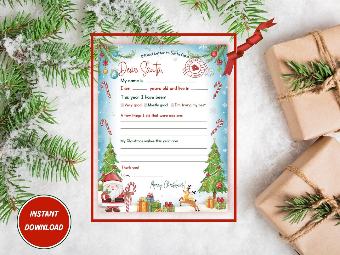 Editable Santa Letter Bundle – Printable Christmas Wish List, Nice List ...
