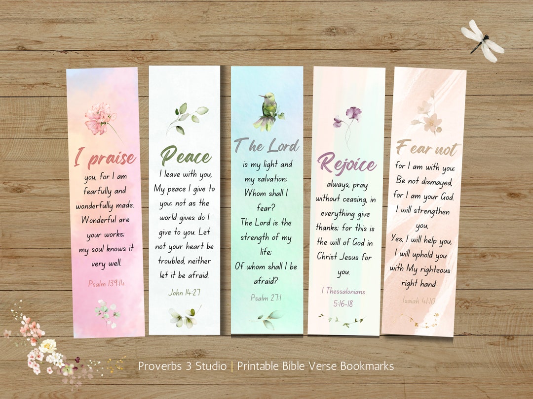 Faith-based Bookmark Set, Printable Bible Verse Bookmarks, Gift for ...