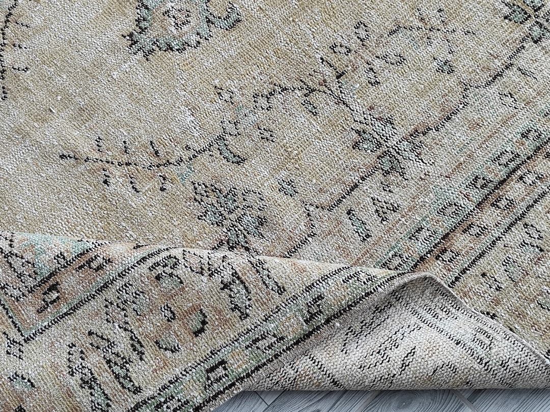 5x9 Faded Red (beigeish) Brown Blue Turkish Rug, 5x9 Vintage Rug ...