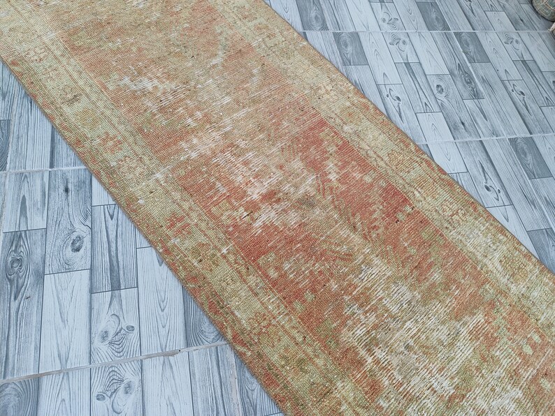 2x10 Red Green Turkish Runner Rug, 2x9 Vintage Runner, Oushak Kitchen ...