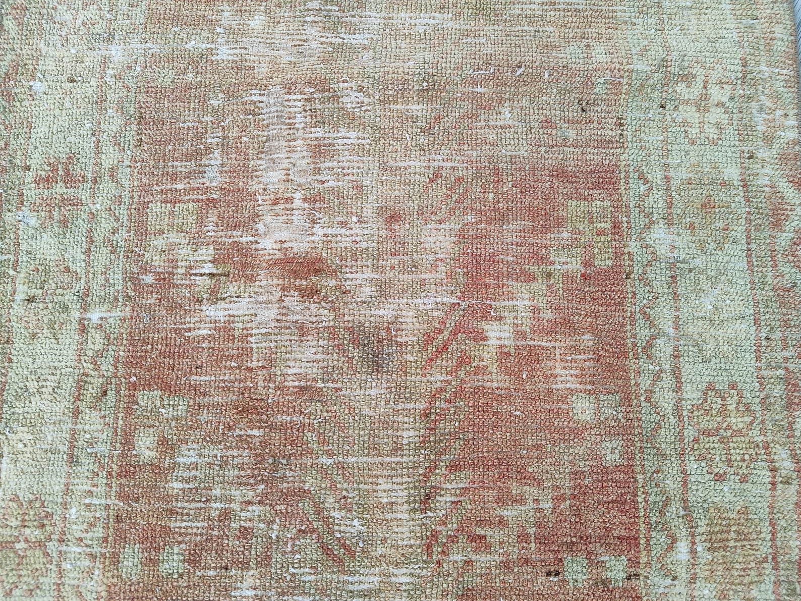 2x10 Red Green Turkish Runner Rug, 2x9 Vintage Runner, Oushak Kitchen ...