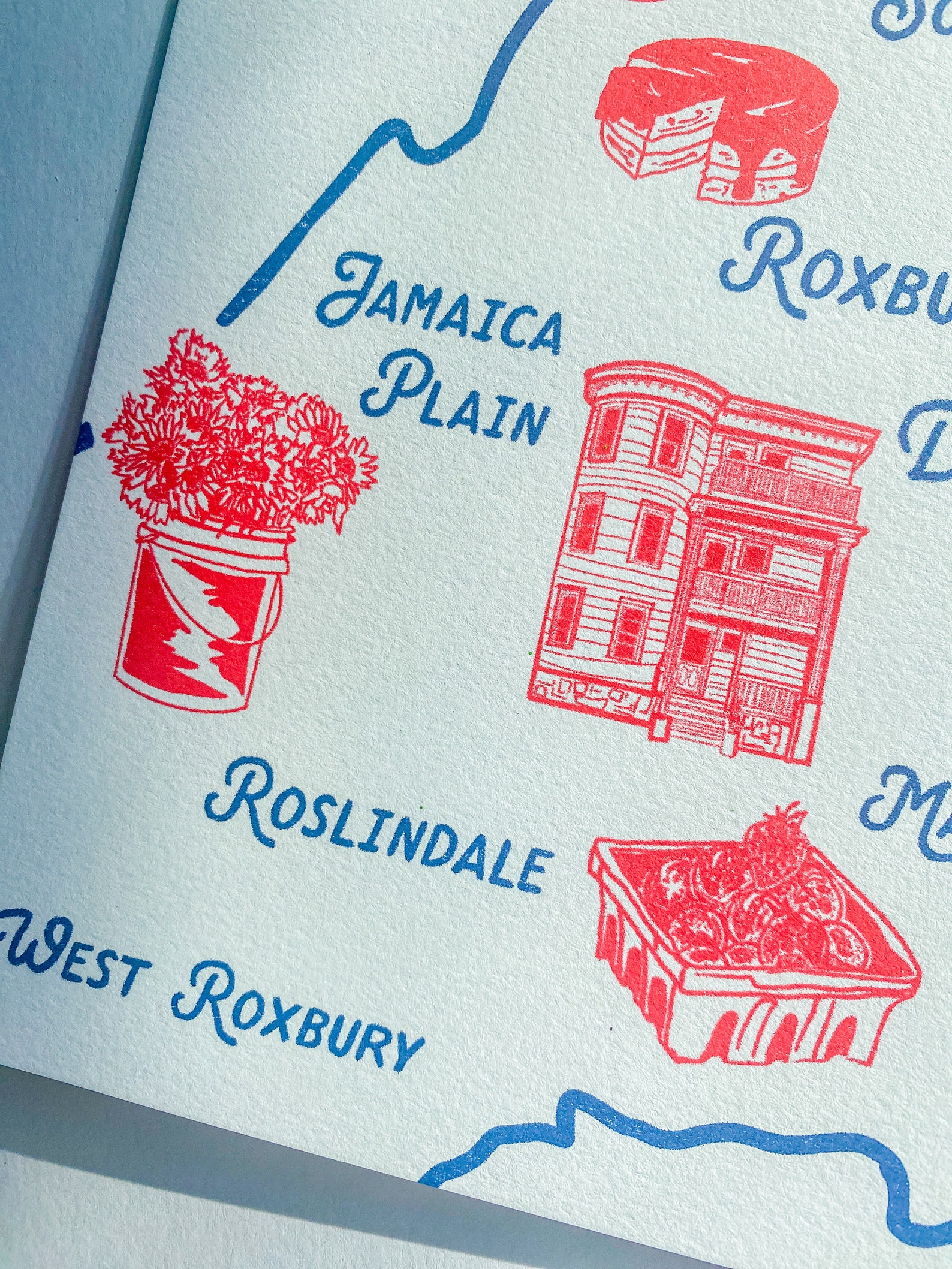 Beantown's Best - an Illustrated Map of Boston | Risograph Art Print - Etsy