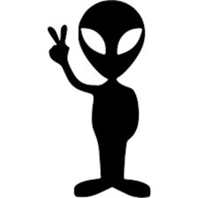 Alien Peace Vinyl Decal - Etsy