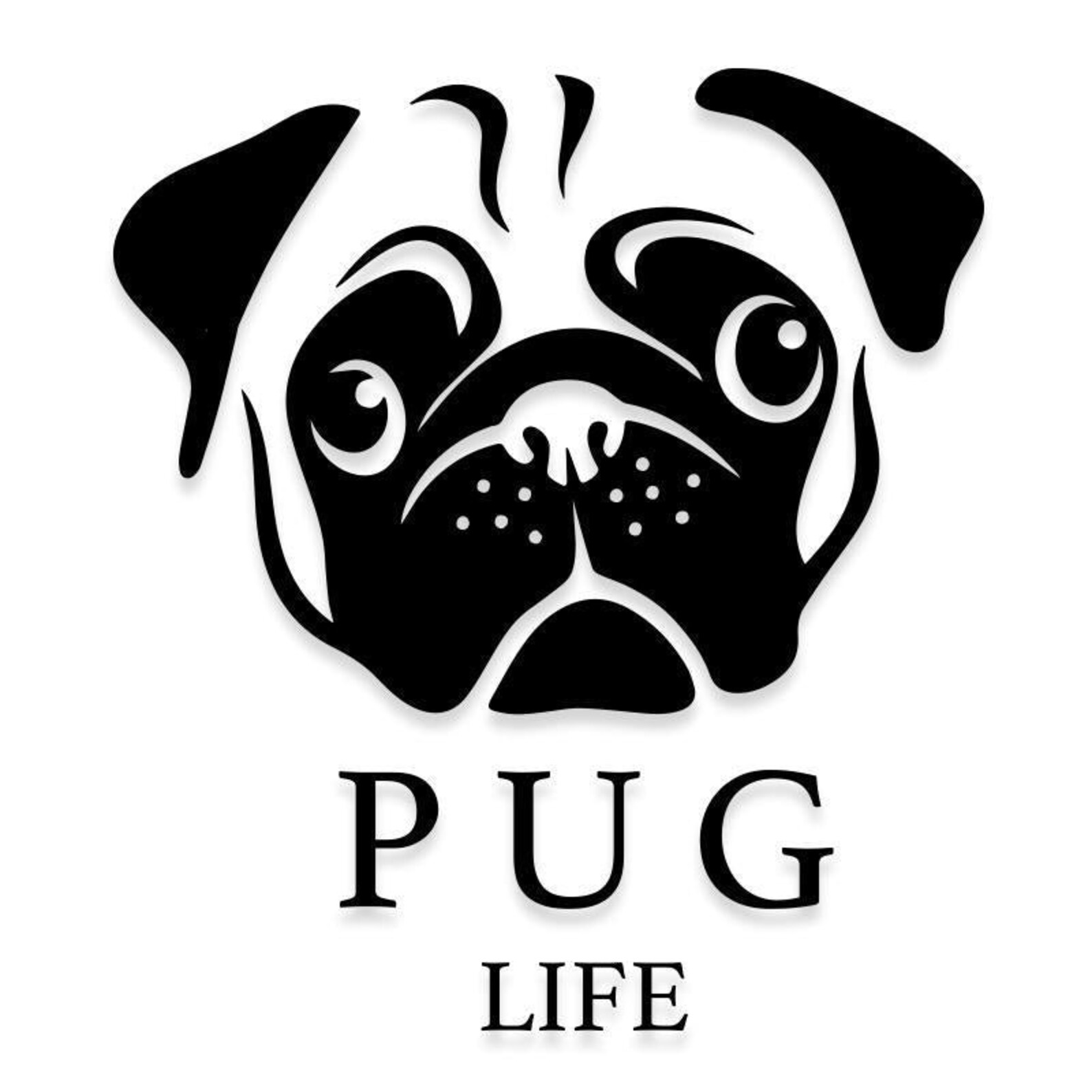 Pug Life Dog Vinyl Decal - Etsy
