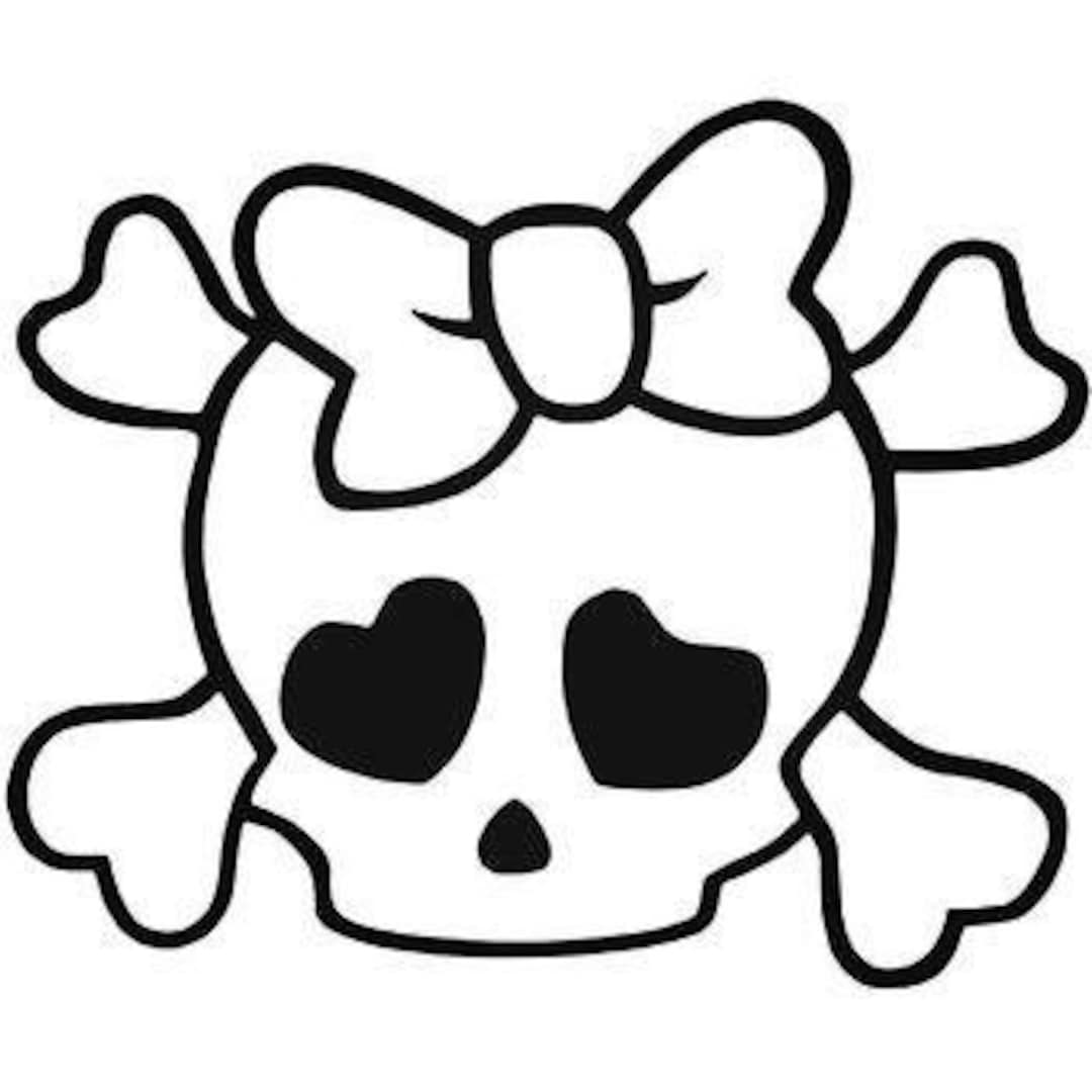 Girl Skull Vinyl Decal - Etsy