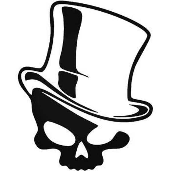 Skull With Top Hat Decal - Etsy