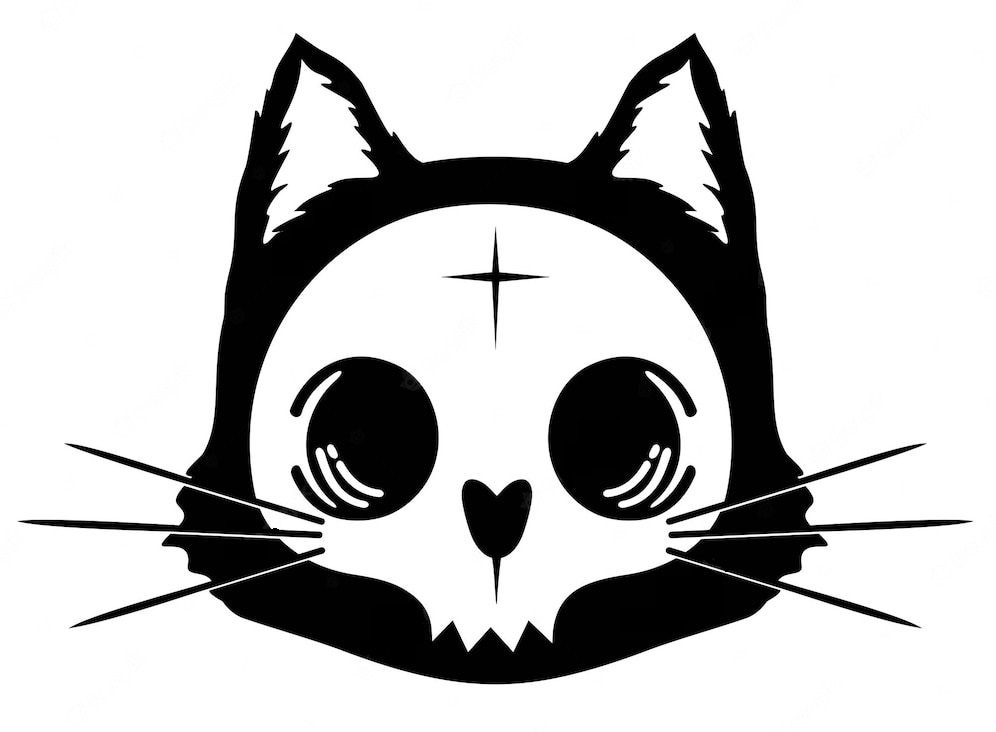 Skeleton Kitty Skull Vinyl Decal - Etsy