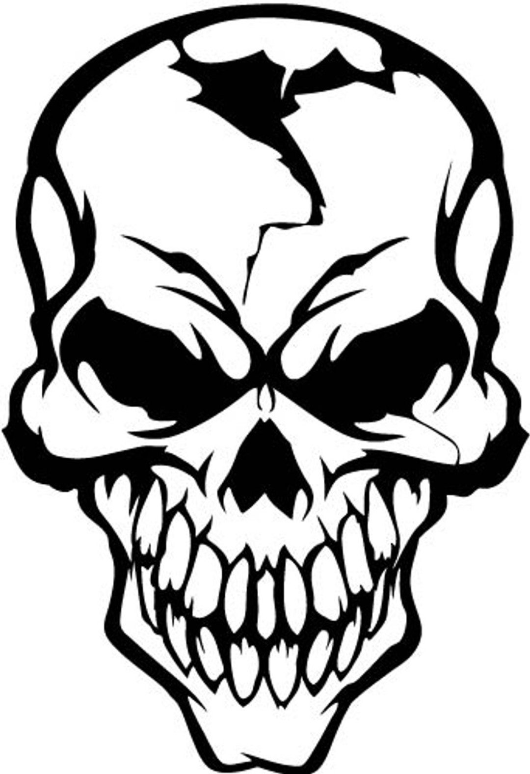 Evil Skull Vinyl Decal - Etsy