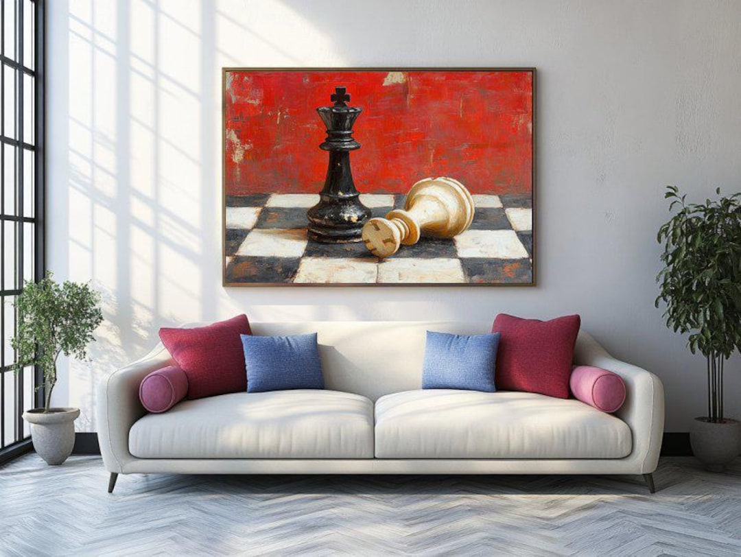 Chess Canva, Wall Art, Home Art, Painting, Decor, - Etsy