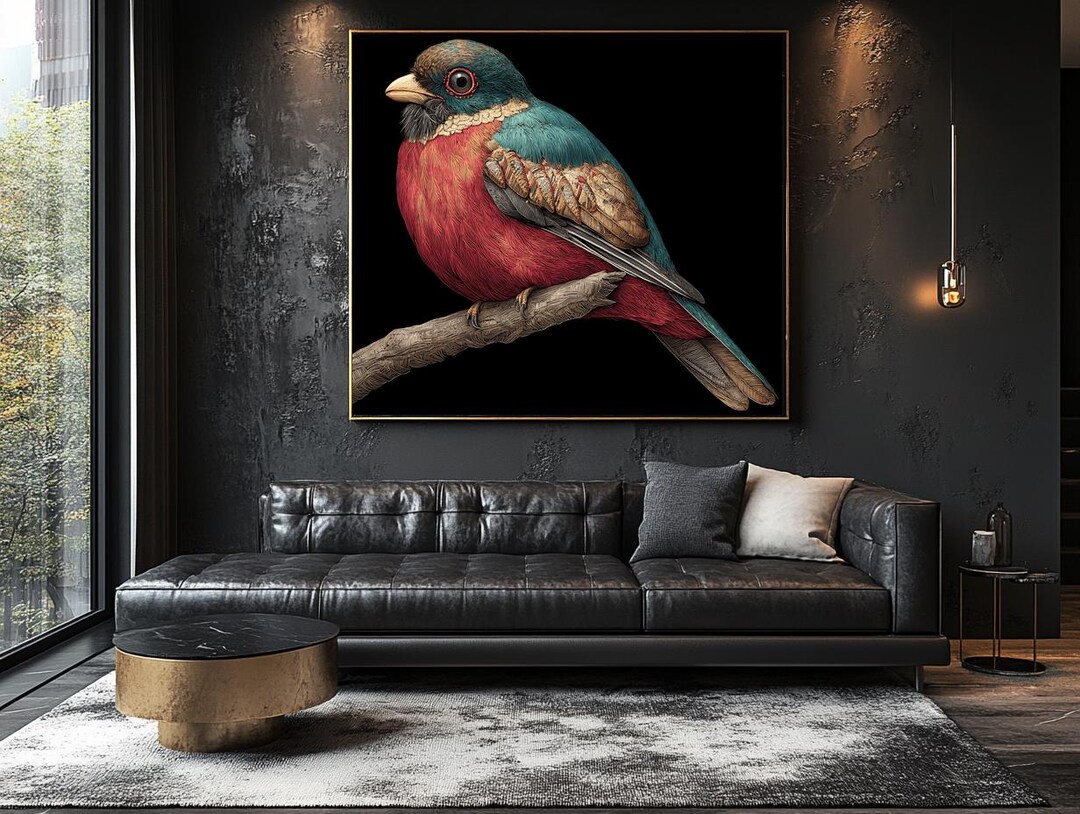 Bird Painting, Wall Art, Home Art, Canva - Etsy