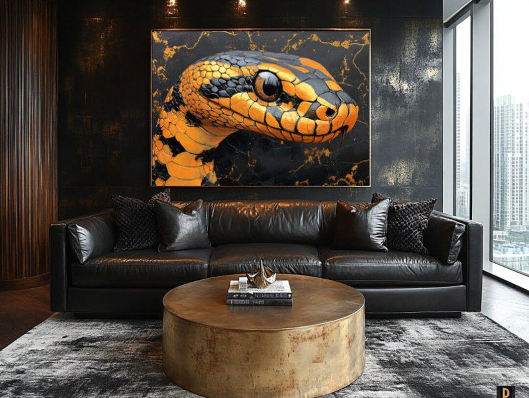 Snake Canva, Wall Art, Home Art, Painting, Decor, Animals - Etsy