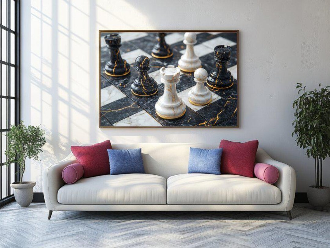 Chess Canva, Wall Art, Home Art, Painting, Decor, - Etsy