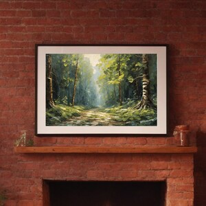 Impasto Forest Path: Enchanted Woods Art Print Nature-inspired Wall ...