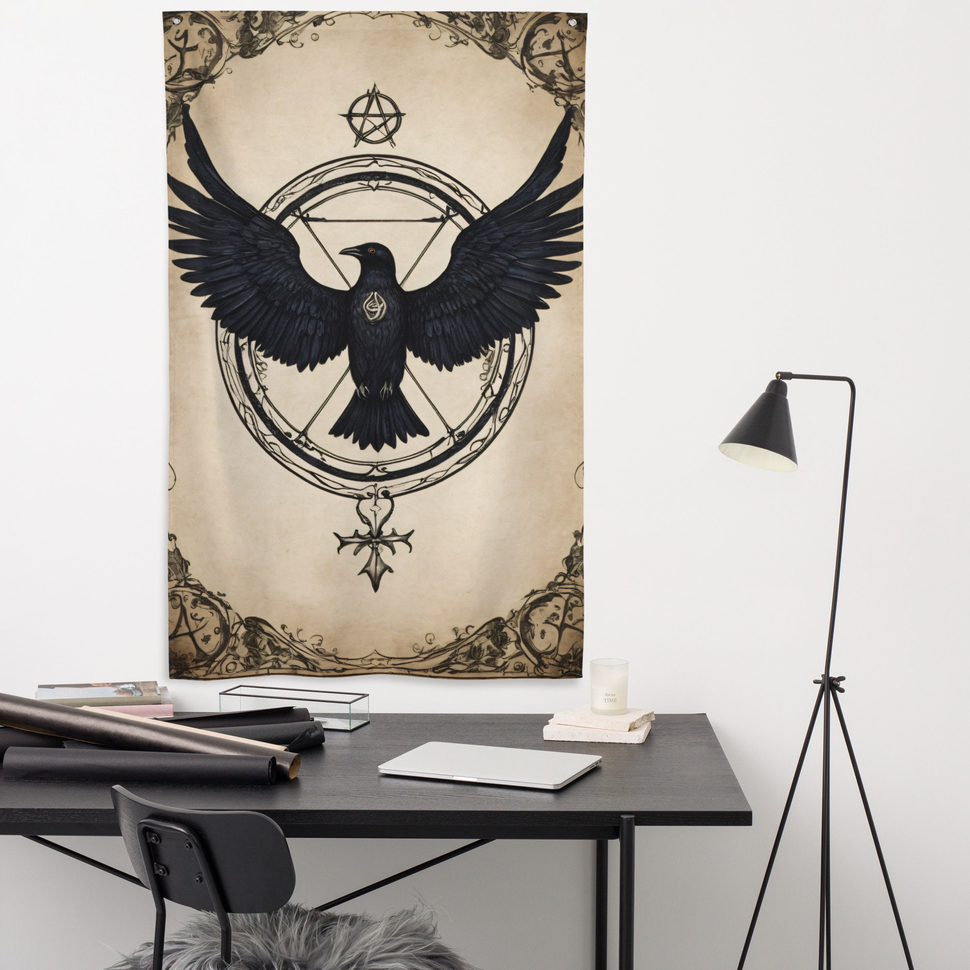 Dark Raven Card Flag - Etsy