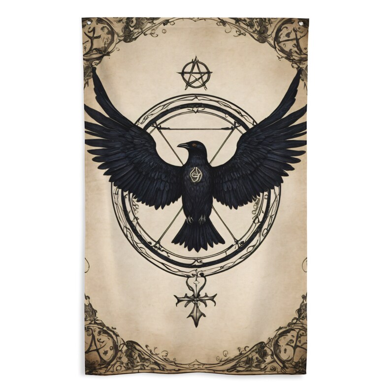 Dark Raven Card Flag - Etsy