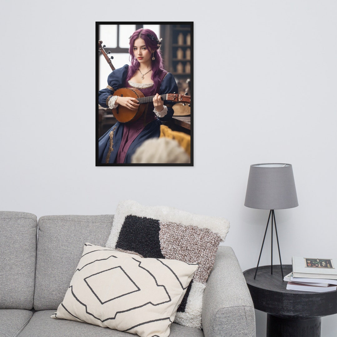 Framed Denise the Medieval Bard Poster - Etsy