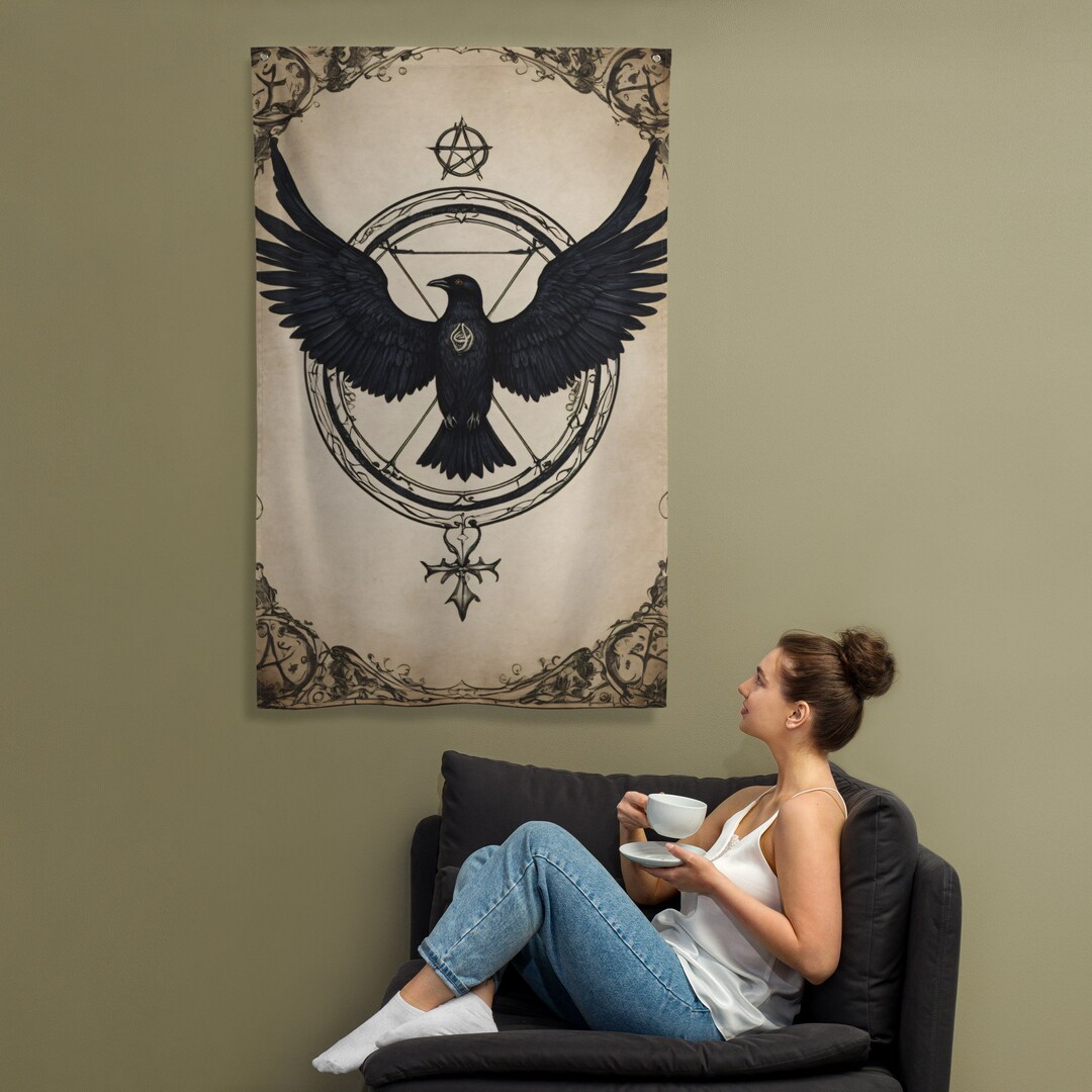 Dark Raven Card Flag - Etsy
