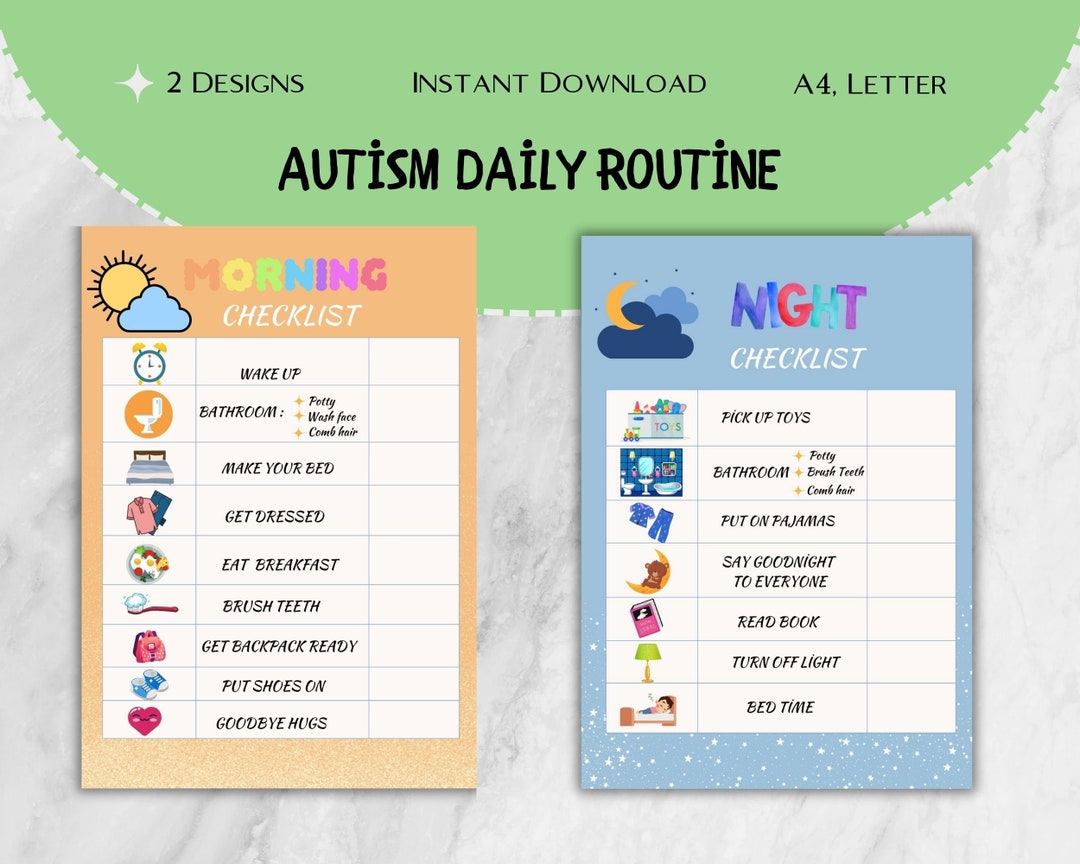Kids Daily Checklist I Kids Daily Planner I Autism Planner I Autism I ...