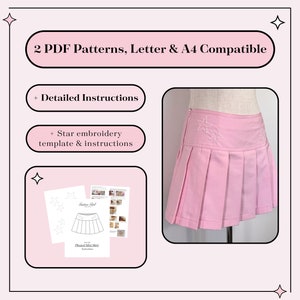 Pleated Mini Skirt Pattern PDF | Print at Home | Sizes 0-16 | Instant Download | High & Low Rise ...