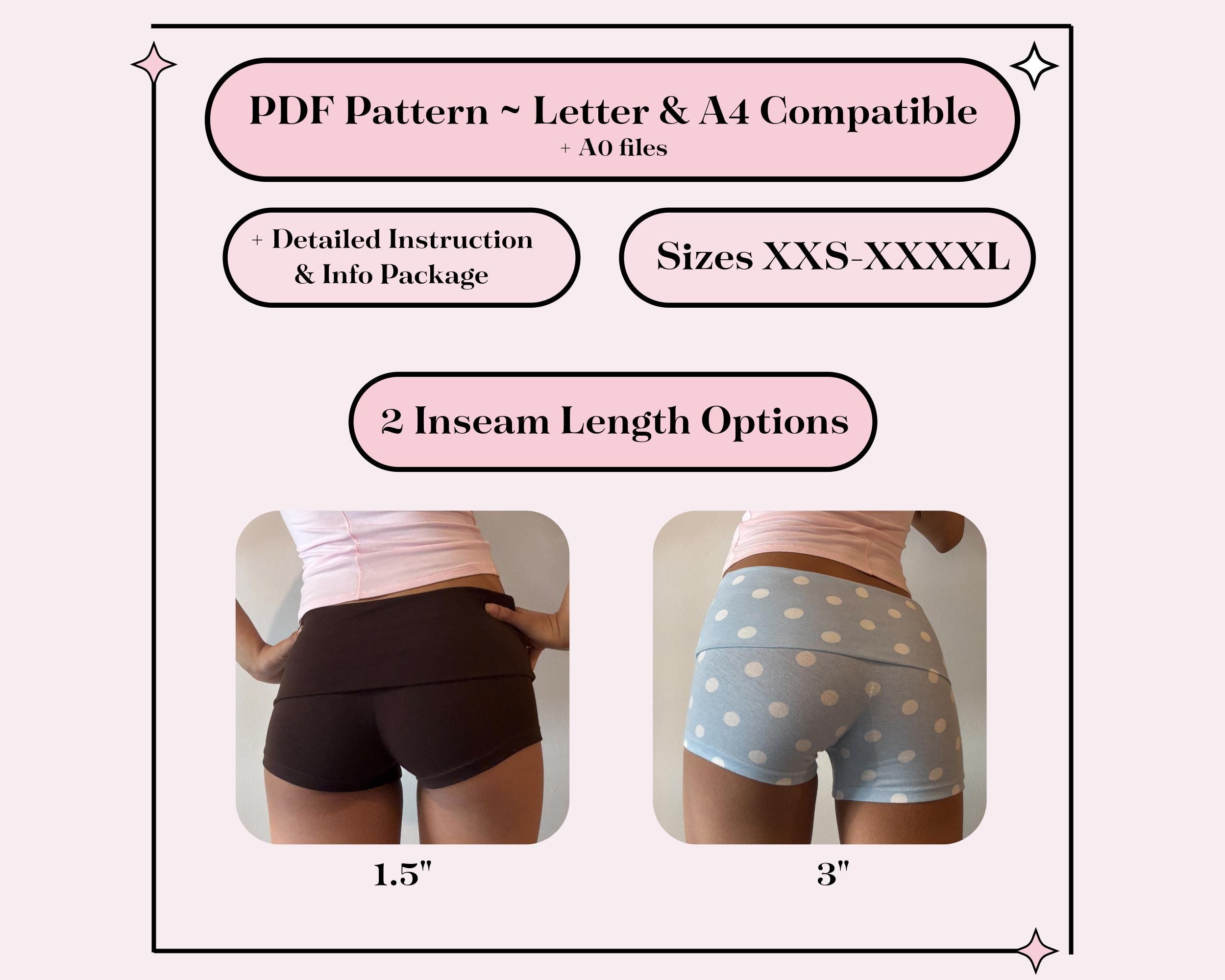 Fold Over Mini Shorts Sewing Pattern: Knit Fabric DIY (PDF Pattern) - Etsy