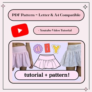 Ruffled Mini Skirt Sewing Pattern + Video Tutorial (PDF Pattern) for ...