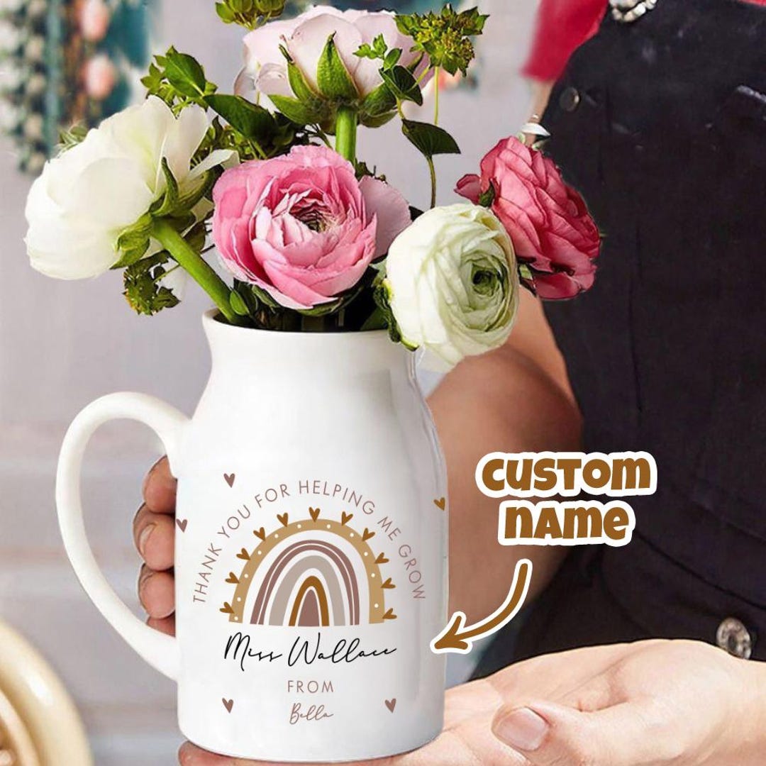 Personalized Teacher Vase Rainbow Vase Back to School Gift for Teacher ...