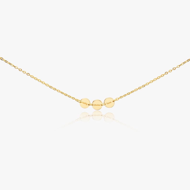 Personalized Gold Multi Circle Name Necklace: Sterling Silver Family ...
