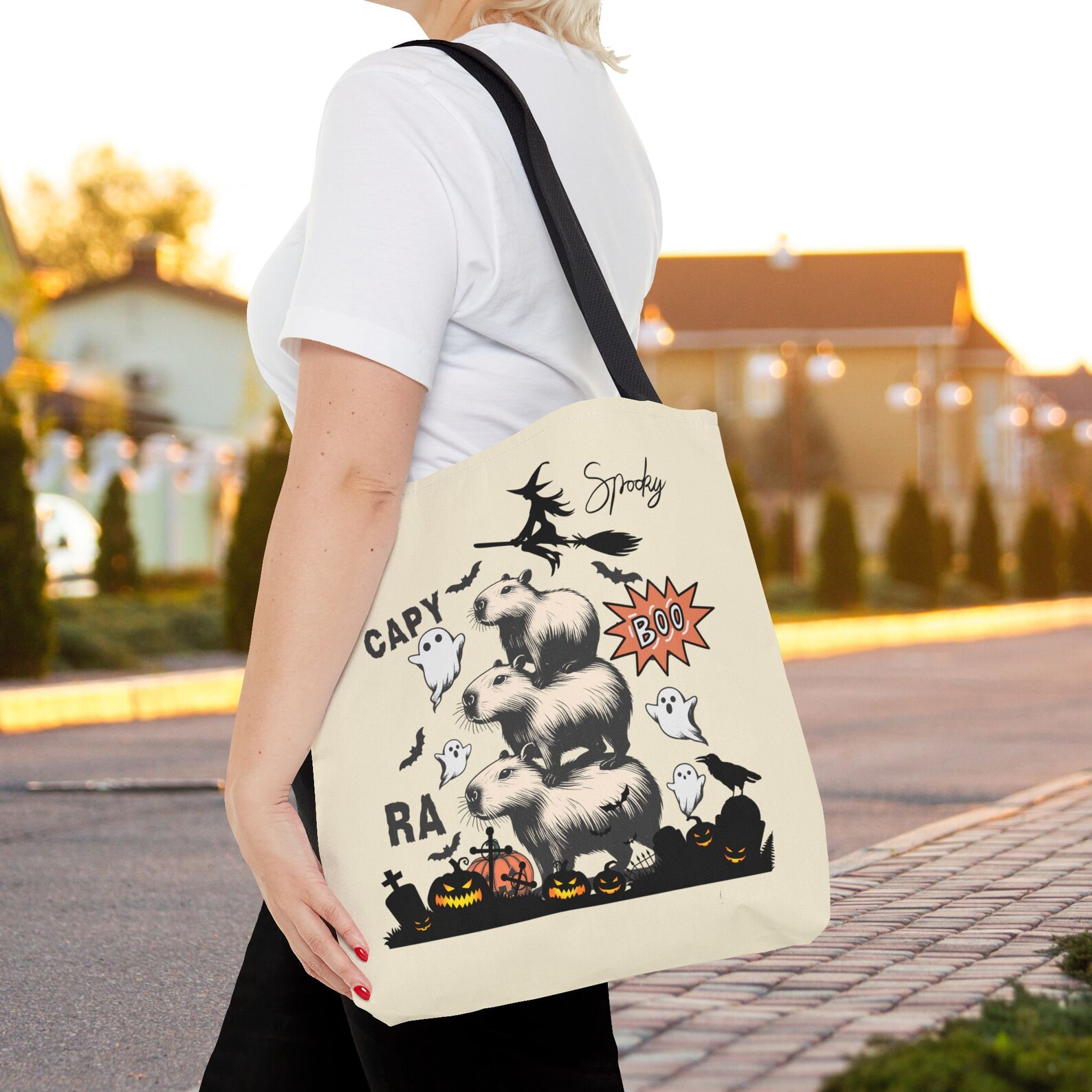 Capy-boo-ra Spooky Halloween Gifts for Her Cute Capybara Reusable ...
