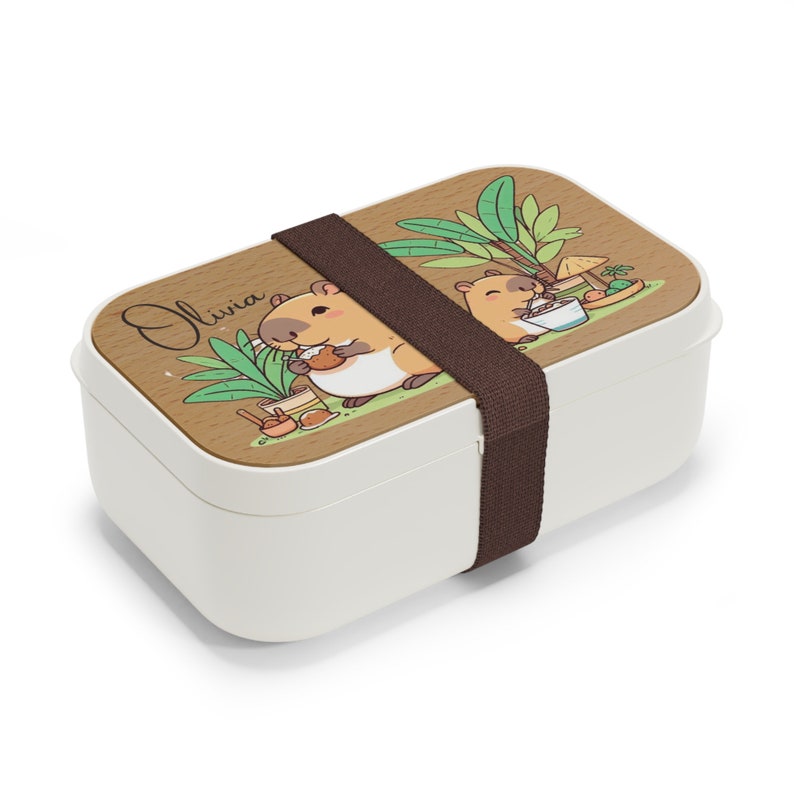Personalized Capybara Bento Box: Insulated Lunch Bag With Wooden Lid - Etsy
