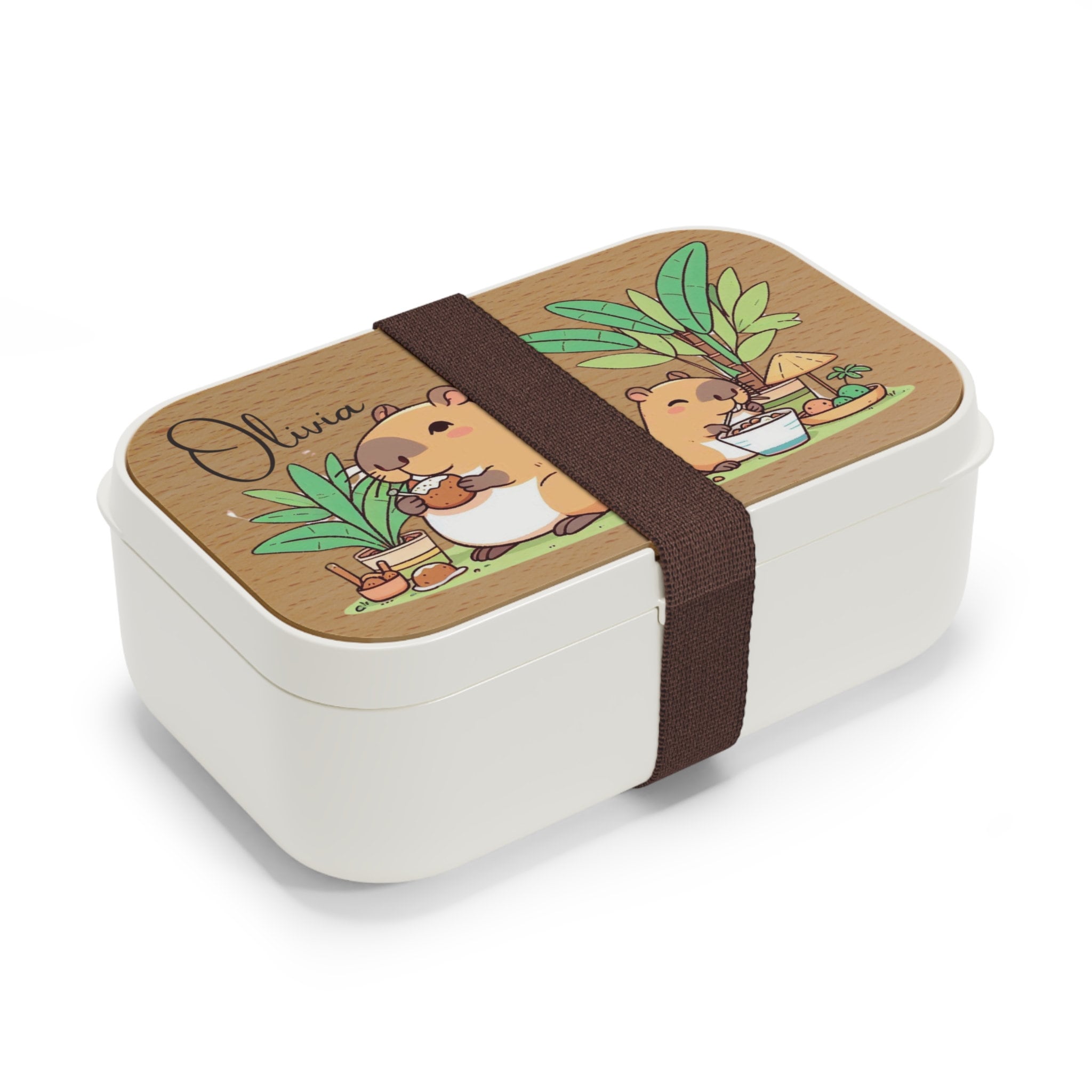 Personalized Capybara Bento Box: Insulated Lunch Bag With Wooden Lid - Etsy