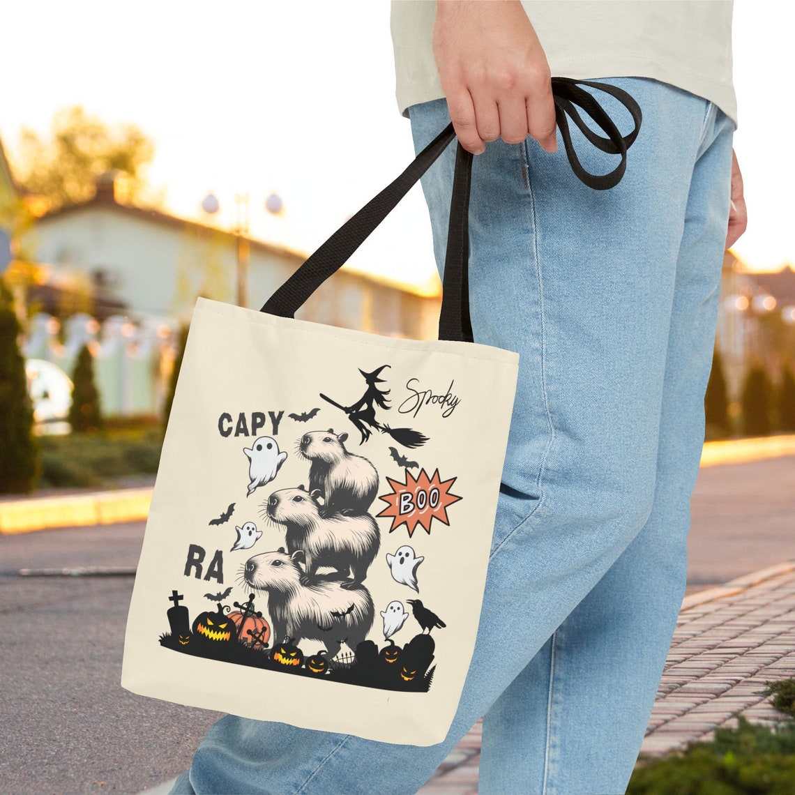 Capy-boo-ra Spooky Halloween Gifts for Her Cute Capybara Reusable ...
