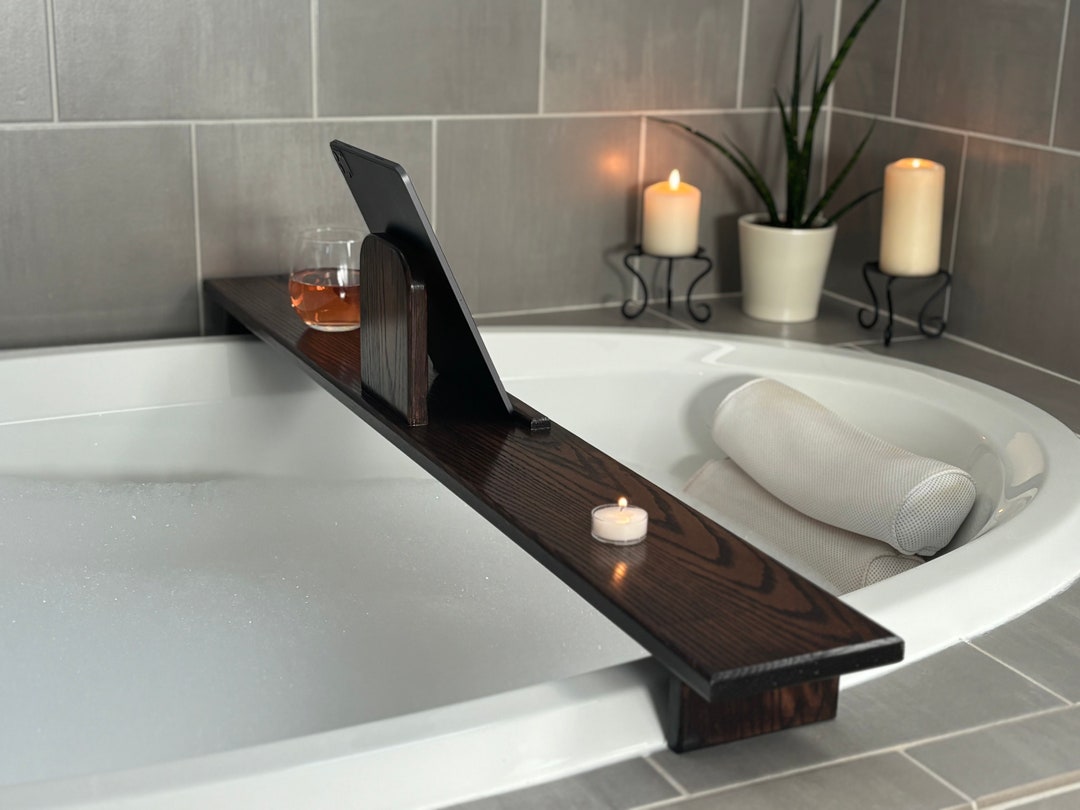 Bath Caddy, Handmade Gift, Oak, Bathroom Decor, Reading, Bath Tub ...