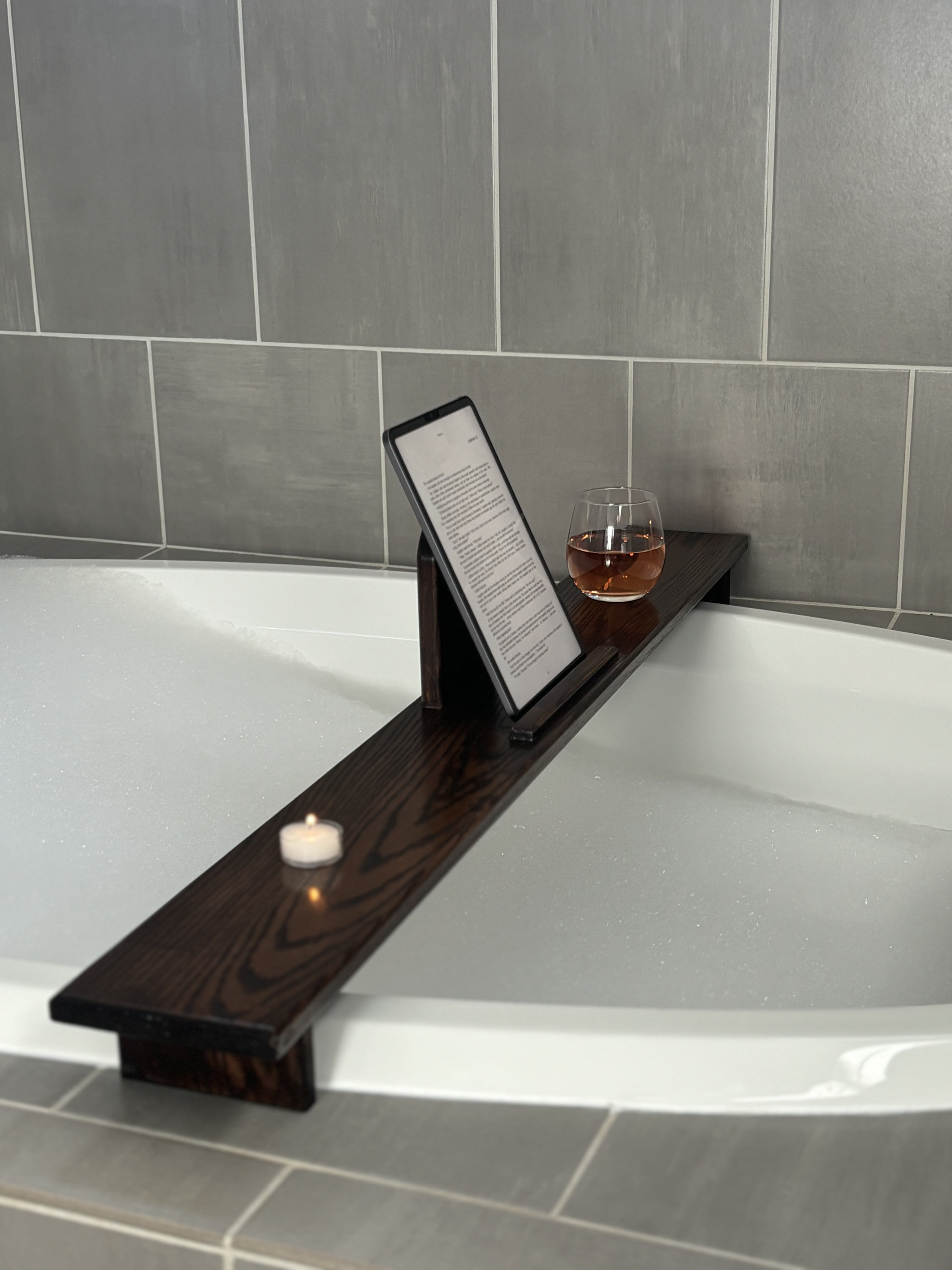 Bath Caddy, Handmade Gift, Oak, Bathroom Decor, Reading, Bath Tub ...