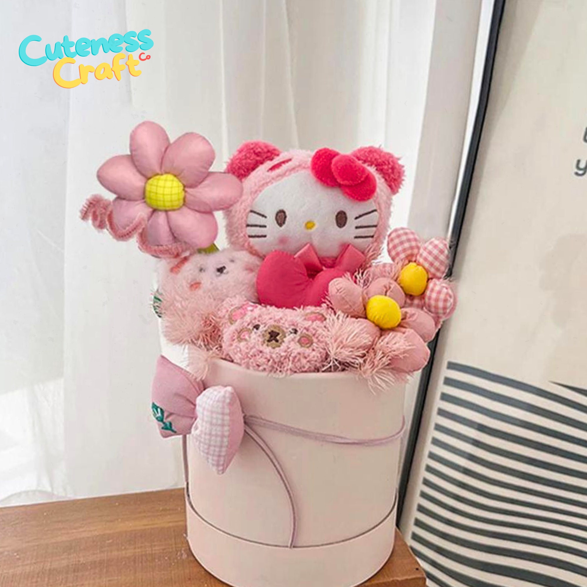 Sanrio Plush Bouquets Hello Kitty Bucket Cinnamoroll Kuromi Flowers ...