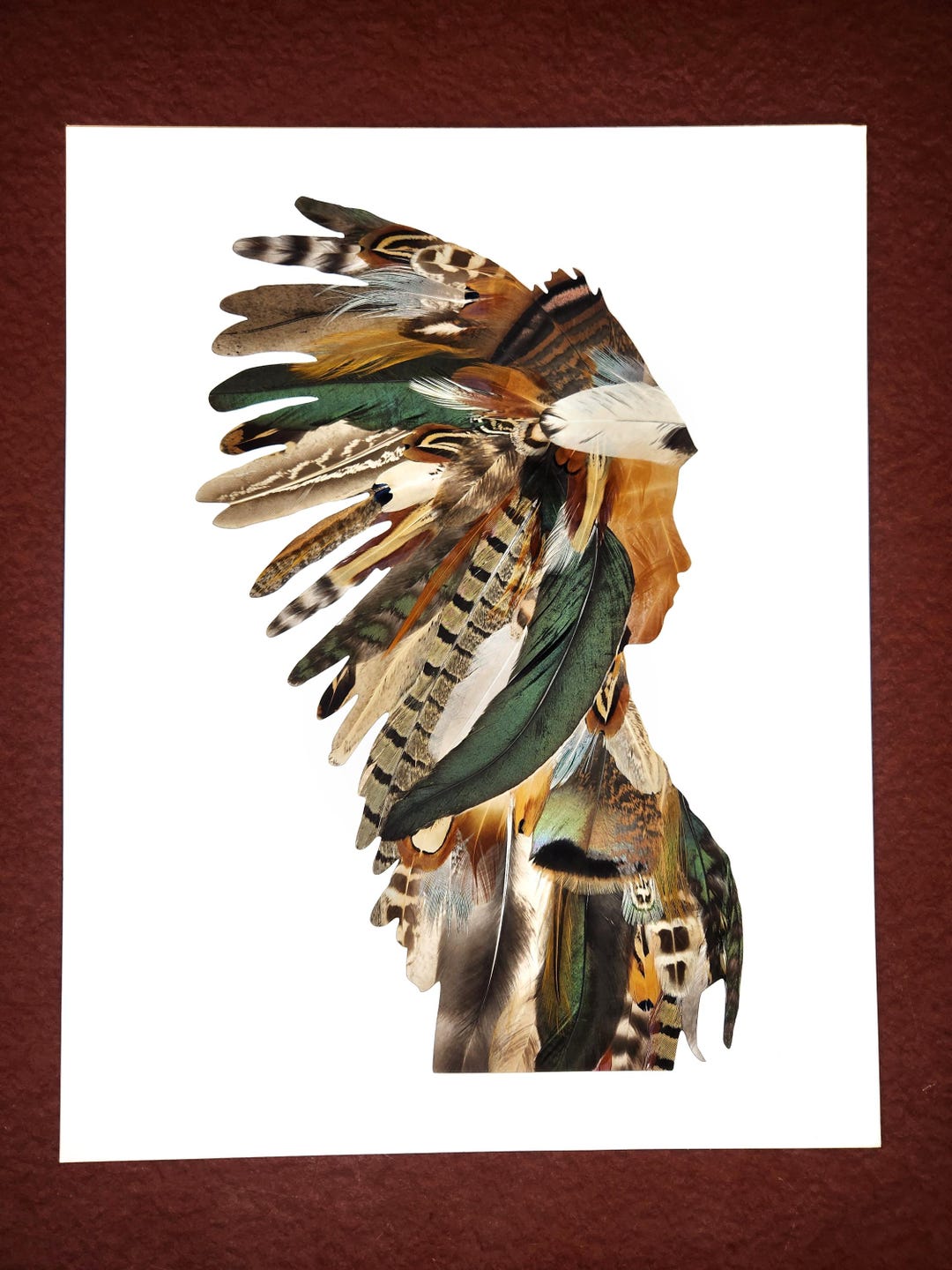 Native American Warrior Woman, Handemade Feather Art, Tribal Headdress ...