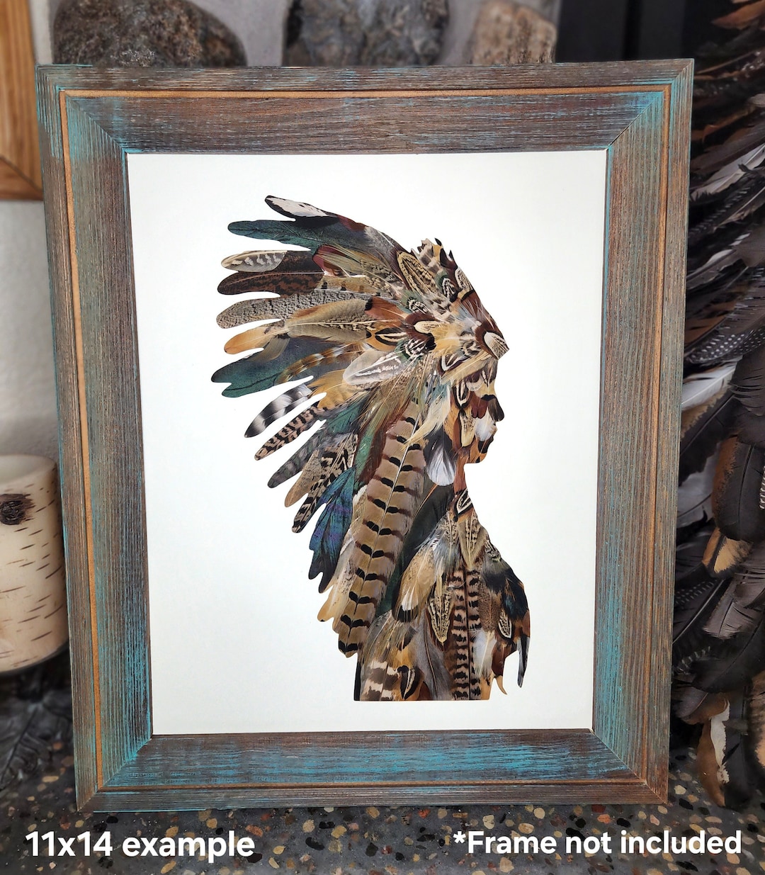 Native American Art, Native American Decor, Unique Feather Wall Art ...