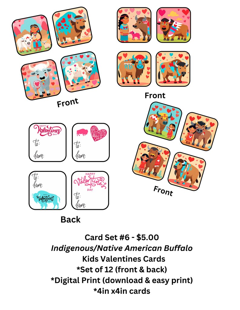 Native American Buffalo Themed Valentine's Day Card - Etsy