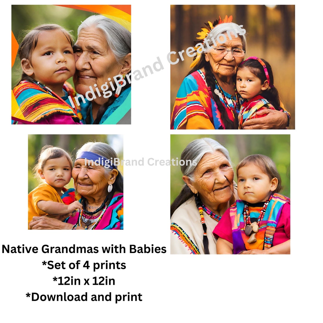 Native American Grandmothers With Grandchildren Digital Prints - Etsy