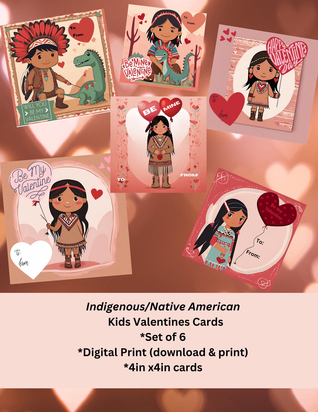Native American/indigenous Valentines Day Cards - Etsy